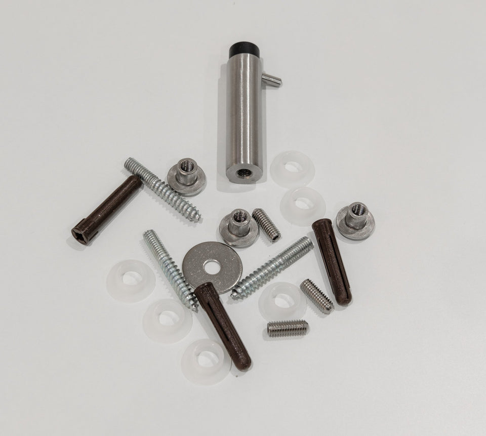 Bullet Coat Hook / Door Stop with Pin, 65mm Long - Satin Stainless Ste ...